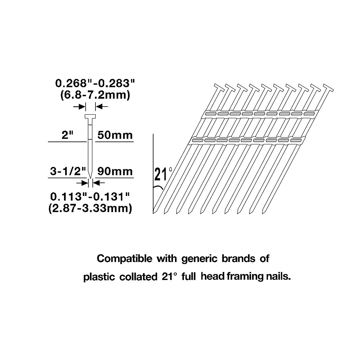 NuMax SFR2190 Pneumatic 21 Degree 3-1/2" Framing Nailer
