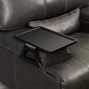Shamrock Home Bamboo Couch Arm Table, Clip On Tray Sofa Table for Couches. Sofa Arm Tray for TV Dinners, Remotes, Drinks, Snacks and Small Spaces - 15.75 x 11inch, Black