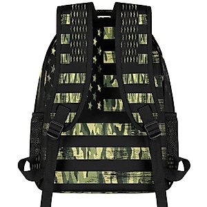 American Flag Camo Backpacks, Camouflage Laptop Backpack Water Resistant College School Bookbag Computer Bag Travel Hiking Camping Rucksack Daypack Shoulder Bag for Women Men Teenager Boys Girls