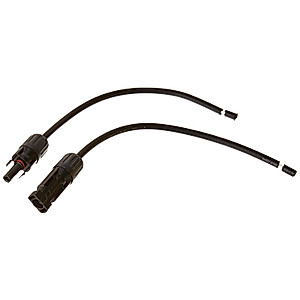 Renogy 10 Amp 12V/24V PWM Negative Ground Solar Charge Controller Compact Design w/LCD & One Pair of 9In 12AWG Adaptor Kit Solar Cable Wire PV with Female & Male Connectors