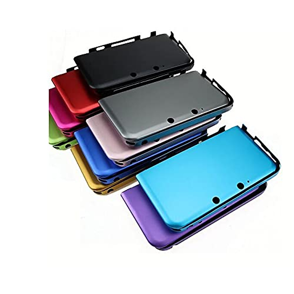 Aluminium Alloy Protective Case Front Back Faceplate Plates Top Cover & Bottom Battery Housing Shell Case Cover for 3DS XL LL Console - Purple