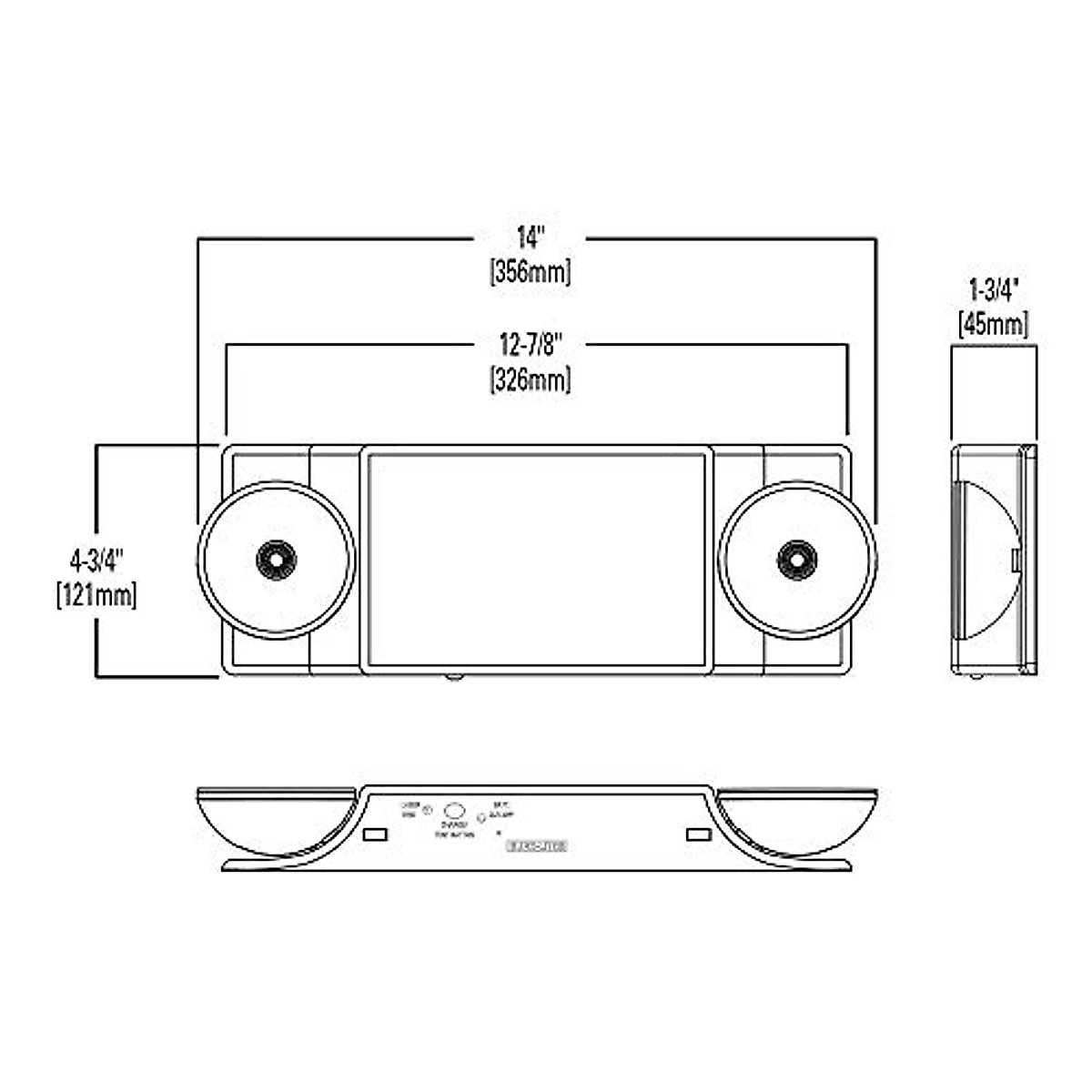SURE-LITES White Emergency Lights, Two LED Light Heads - 50 Feet Egress Coverage, External Battery Disconnect, 120-277V, Indoor/Outdoor