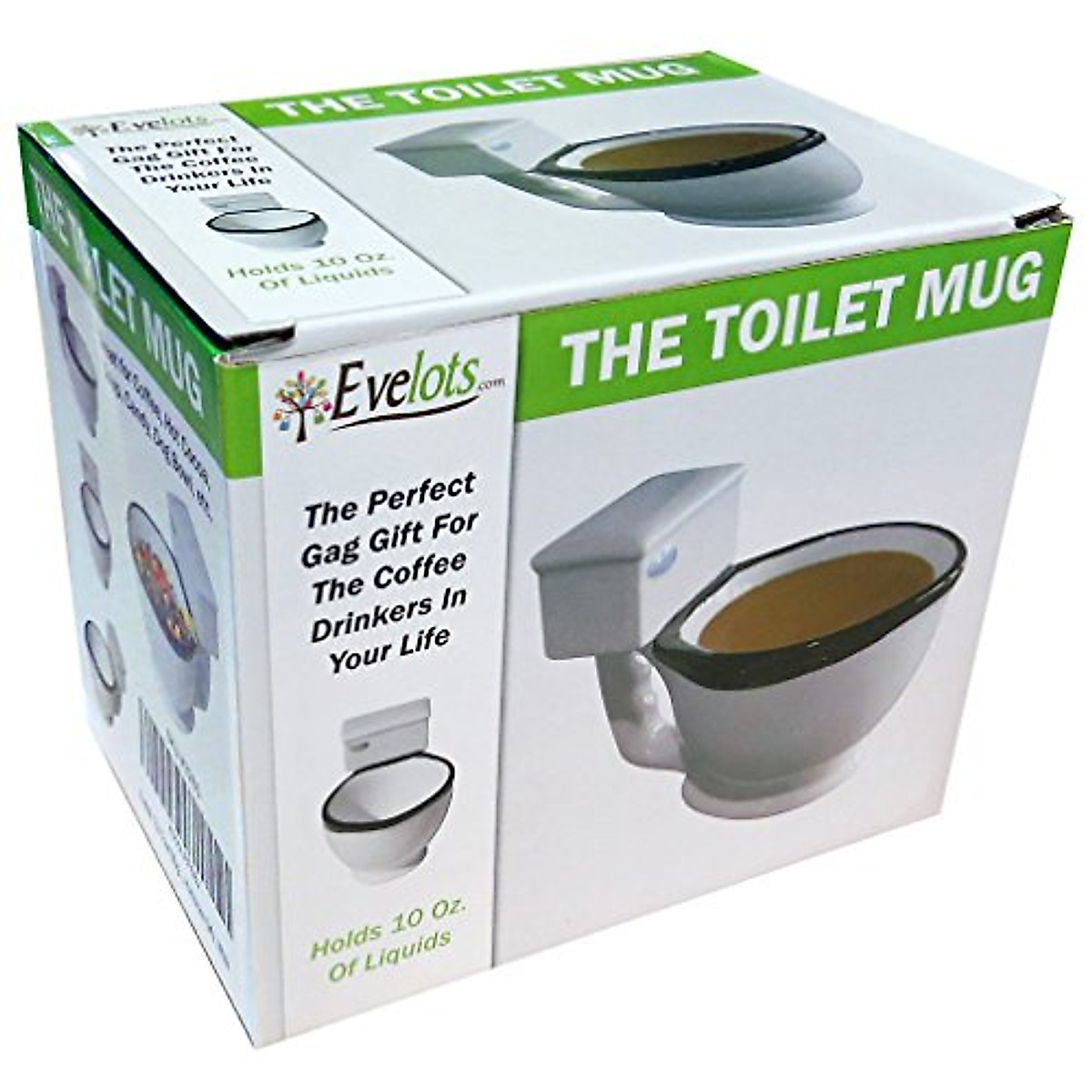 Evelots Toilet Coffee Mug/Cup-Ceramic-Tea/Beverage/Candies-10 Ounces-Hilarious.