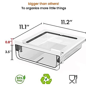 vacane Under Shelf Drawer Pull Out Under Cabinet Organizer Hanging Storage Baskets Easy to Install, Durable BPA-Free Plastic Storage Organizer for Kitchen Pantry, Cabinet Accessories