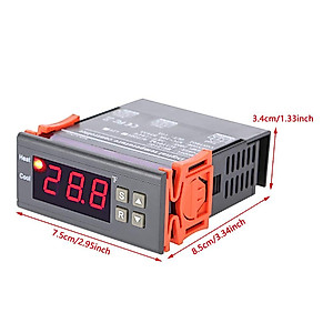 Digital Temperature Controller, Thermostat Fahrenheit Sensor MH1210F Digital Temperature Control Controller Thermostat 58~194℉ Fahrenheit Sensor AC110V