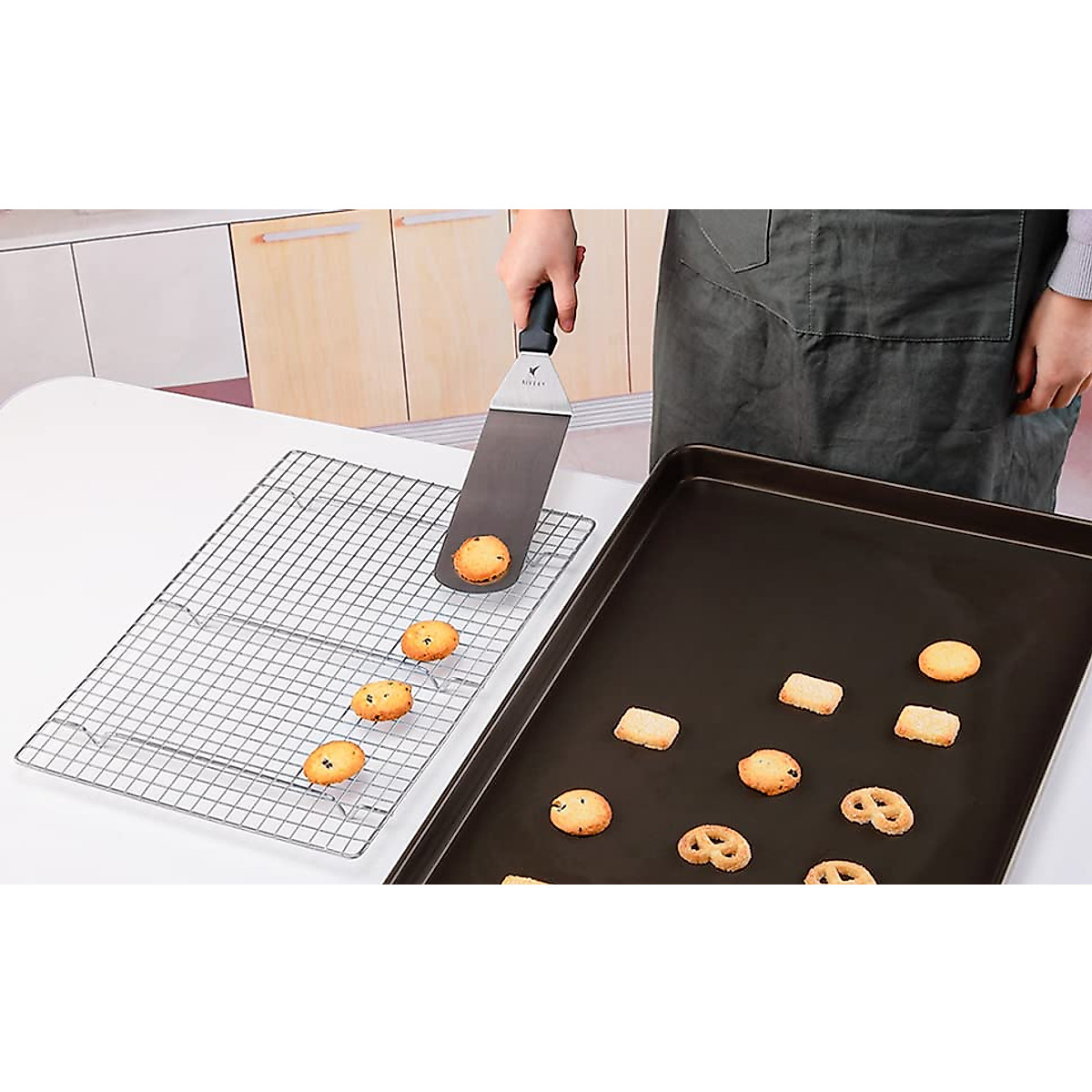 Prestige Baking Cooling Rack 11.5 x 16.5 in Cookware. Air Frying, Baking & Cooking. BPA free, food grade & thick. 100% stainless steel. Chef, professional cook approved.