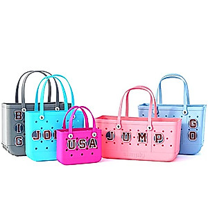 BOGGbeans Letter Charms for Bogg Bag, Simply Southern Totes, and Similar Styles. Acrylic 3" Monogram Initial Charm Accessories for Beach Totes (K)