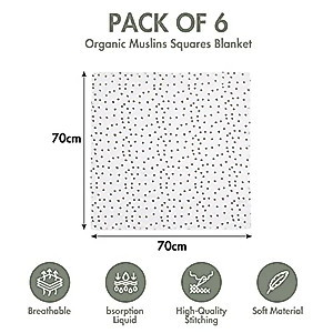 GLLQUEN BABY Receiving Blanket Boy Cotton Muslin Swaddle Blankets Girl Newborn Squares Breathable & Soft Thin Baby Blankets Cloths Double Absorbent Infant Swaddling Wrap - 6 Pack (Rainbow)