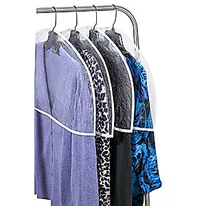 Clear Vinyl Shoulder Covers Closet Suit Protects Storage Home Decor Set of 12, 12"H x 22"W x 2"D