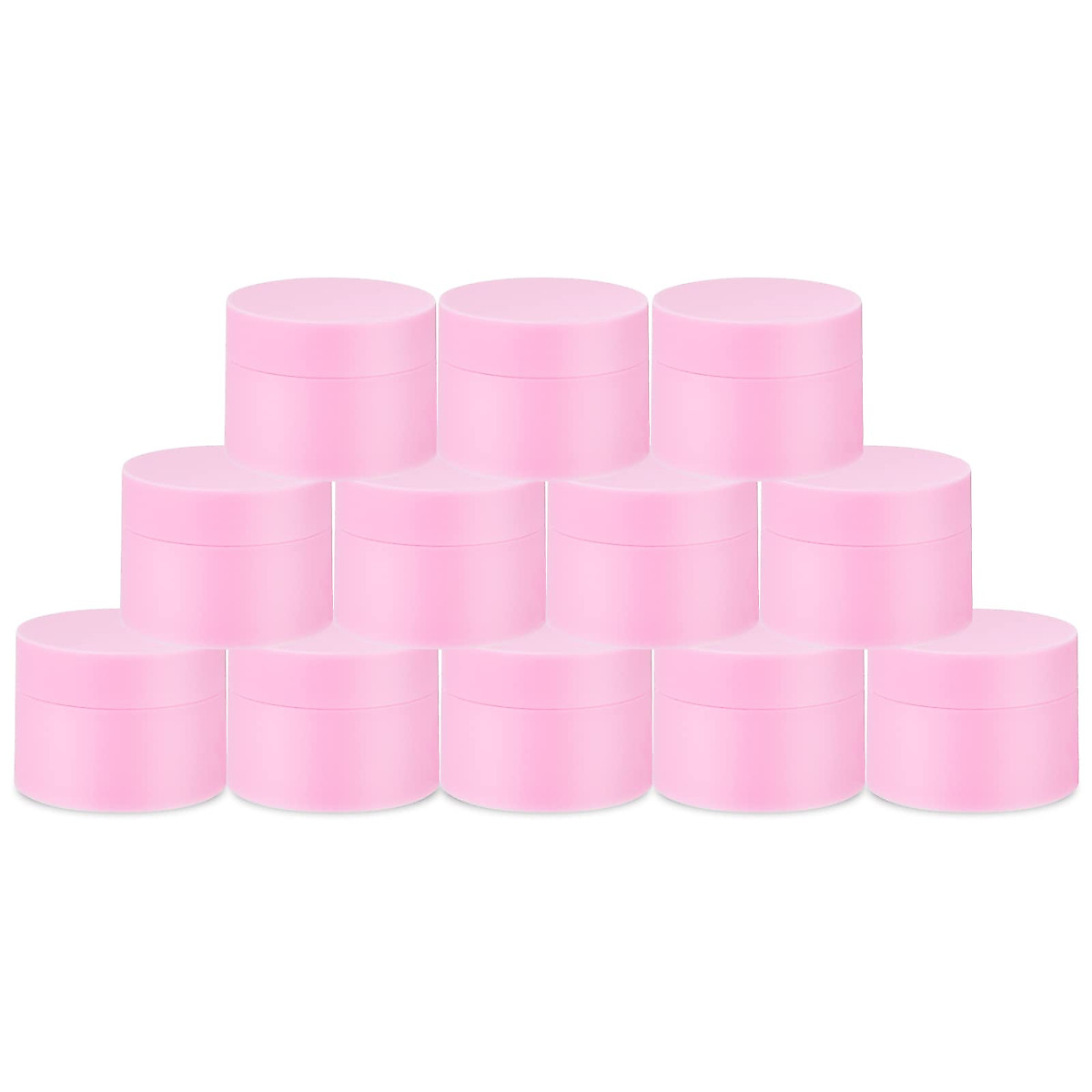 Plastic Containers Akamino White Plastic Lotion Jar with Inner Liners and Dome Lids for Make-up Cosmetic, Creams, Lotions, Refillable Travel Airtight Container Storage (1.25 Oz, 37 ML, 12 PCS, Pink)