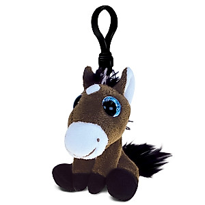 DolliBu Big Eyes Horse Stuffed Animal Toy Keychain - Soft Horse Keychain Stuffed Animals Small Charm for Backpack, Handbag and Purse, Perfect Horse Plush Animal Toys for Kids and Adults - 5.75 Inches