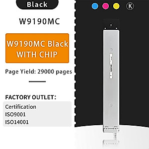 kooway Remanufactured W9190 W9190MC High Yield Black Toner Cartridges Replacement for HP Color Laserjet Managed MFP E77822dn E77822z E77825dn E77825z E77830dn E77830z (W9190MC 1 Pack)