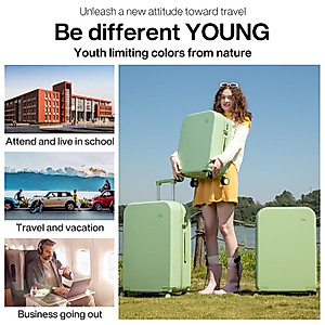 Carry on Luggage, Mixi Suitcase Spinner Wheels Luggage Hardshell Lightweight Rolling Suitcases PC with Cover & TSA Lock for Business Travel