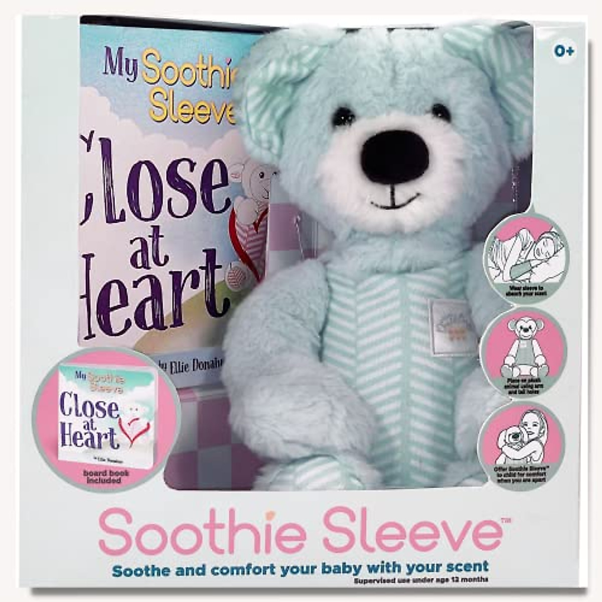 Soothie Sleeve, a Pediatrician Designed Plush, Uses a Parent's Scent to Soothe Baby or Child (Gift Box w/Board Book, Safety Tested for 0+), Bundle