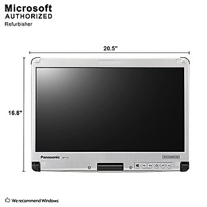 Panasonic Toughbook CF-C2 12.5 Inch Laptop , Intel Core i5 4300U up to 2.9GHz, 8G DDR3L, 480G SSD, WiFi, USB 3.0, VGA, HDMI, Windows 10 64 Bit-Multi-Language, English/Spanish/French(CI5) (Renewed)