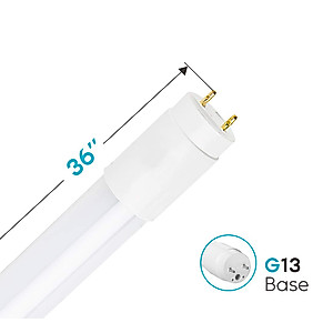 LUXRITE 3FT LED Tube Light, T8, 16W (25W Equivalent), 3000K Soft White, 1600 Lumens, Fluorescent Light Tube Replacement, Direct or Ballast Bypass, ETL Listed (6 Pack)