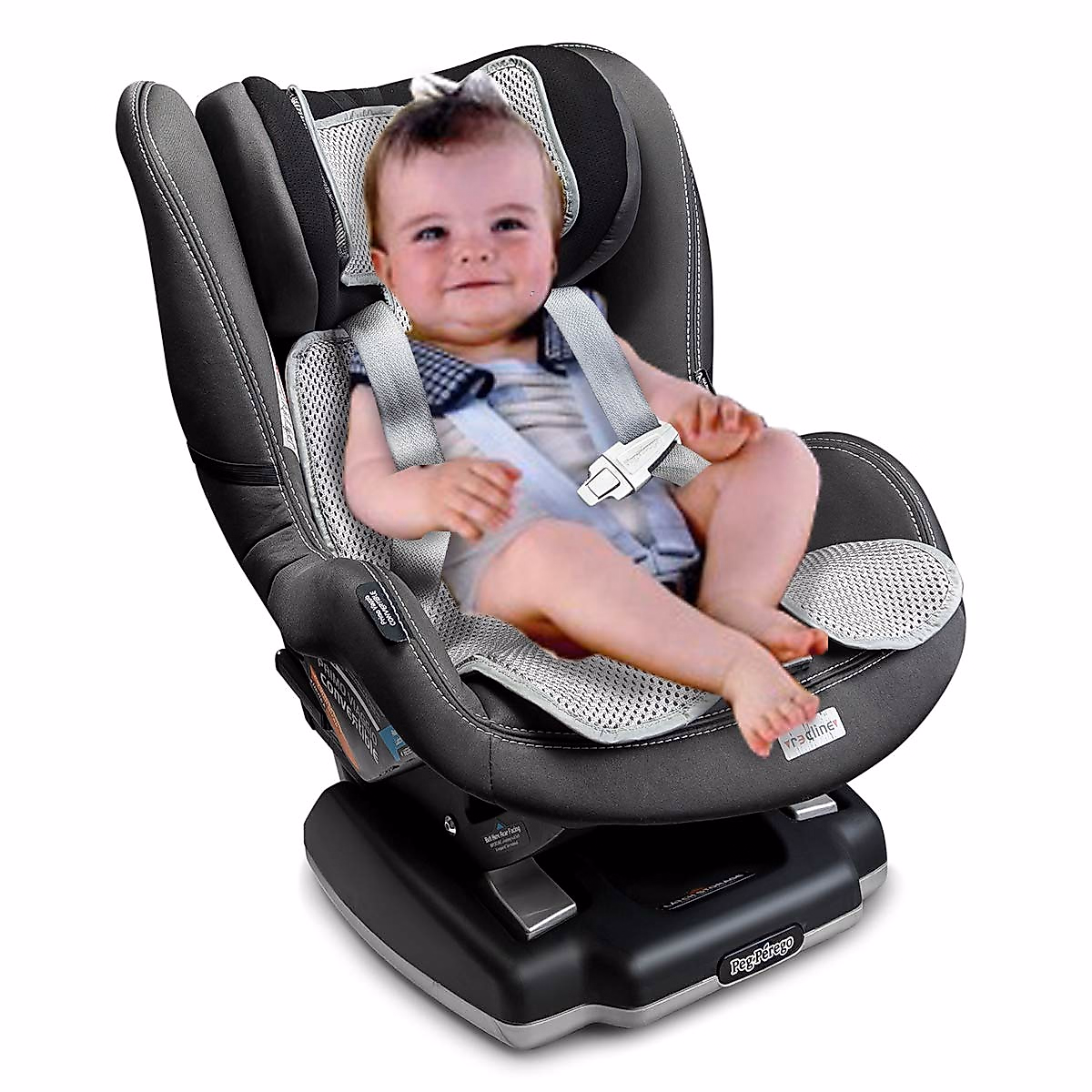 Lebogner 3D Air Mesh Cool Baby Seat Liner for Strollers, Car Seats, Jogger, Bouncer and More, Thick Cushion Seat Pad Protector, Supports Newborns, Infants, and Toddlers, Installs Quick and Easy, Grey