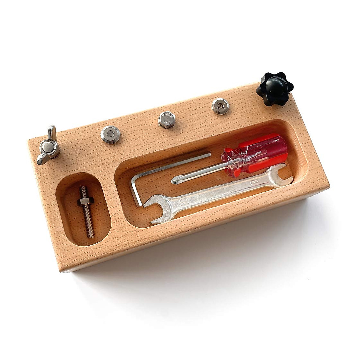 MEROCO Montessori Screwdriver Board Set for Kids, Montessori Toys for 2 3 4 5 Year Old, Wooden Educational Learning Sensory Nuts and Bolts Toys for Toddlers Preschool Stem Waldorf Toys Gift