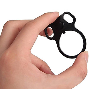 Hlaill Adapters Sling Attachment Point, Sling Mount Connection Accessories, Two Point Standard Model Steel Straps Buckle Hand Outdoor Sports Tool Black (Sling Mount-Black) (2pcs)