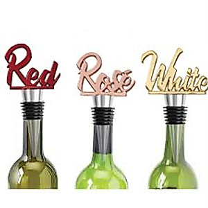 WILD EYE DESIGNS WINE STOPPER S/3, WED, CLASSIC, RED WHITE ROSE, WED…