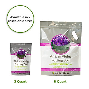 Perfect Plants African Violet Potting Soil 2qt. | Perfectly Crafted Organic Plant Mix for Potted Violets | Ready and Easy to Use Flowering Plant Substrate