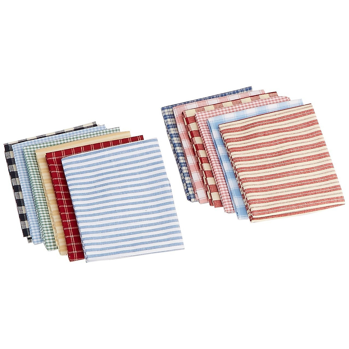 Dunroven House H100-700 12 Piece Homespun Fat Quarters, 18" x 21", White/Cream