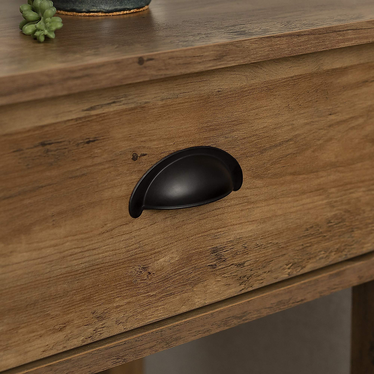 Walker Edison Farmhouse Square Side Accent Table Set-Living-Room Storage End Table with Storage Door Nightstand Bedroom, 18 Inch, Rustic Oak