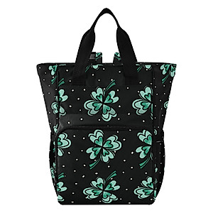Jihqo Diaper Bag Backpack Cute Patricks Clover Travel Diaper Bags for Women, 10L Functional Baby Changing Bag with Insulted Pockets, Stroller Straps
