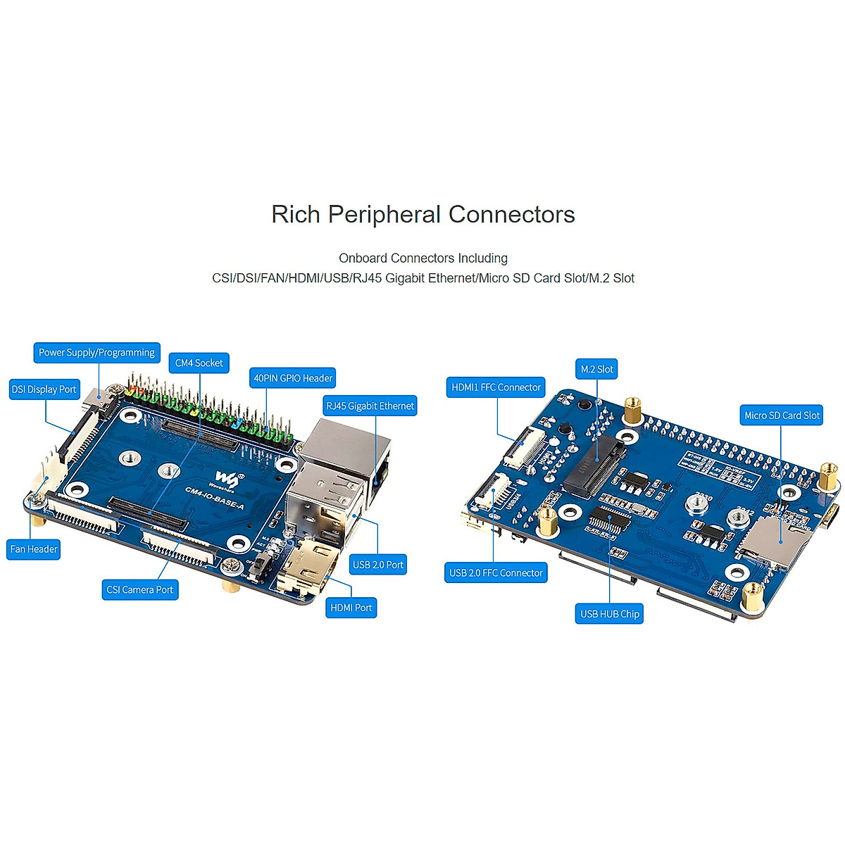 Bicool Mini-Computer for Raspberry Pi Compute Module 4 (NOT Included), Mini IO Board Lite Version (A), with CM4-IO-BASE-A and Metal Case with Cooling Fan,Onboard CSI/DSI/HDMI/USB/RJ45 etc.Connectors
