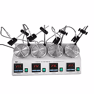 Digital Magnetic Stirrer with Hotplate 0~2400 RPM Mixer Plate Magnetic Lab Stirrer Mixer with Stirring Bar (4 Unit Plate)