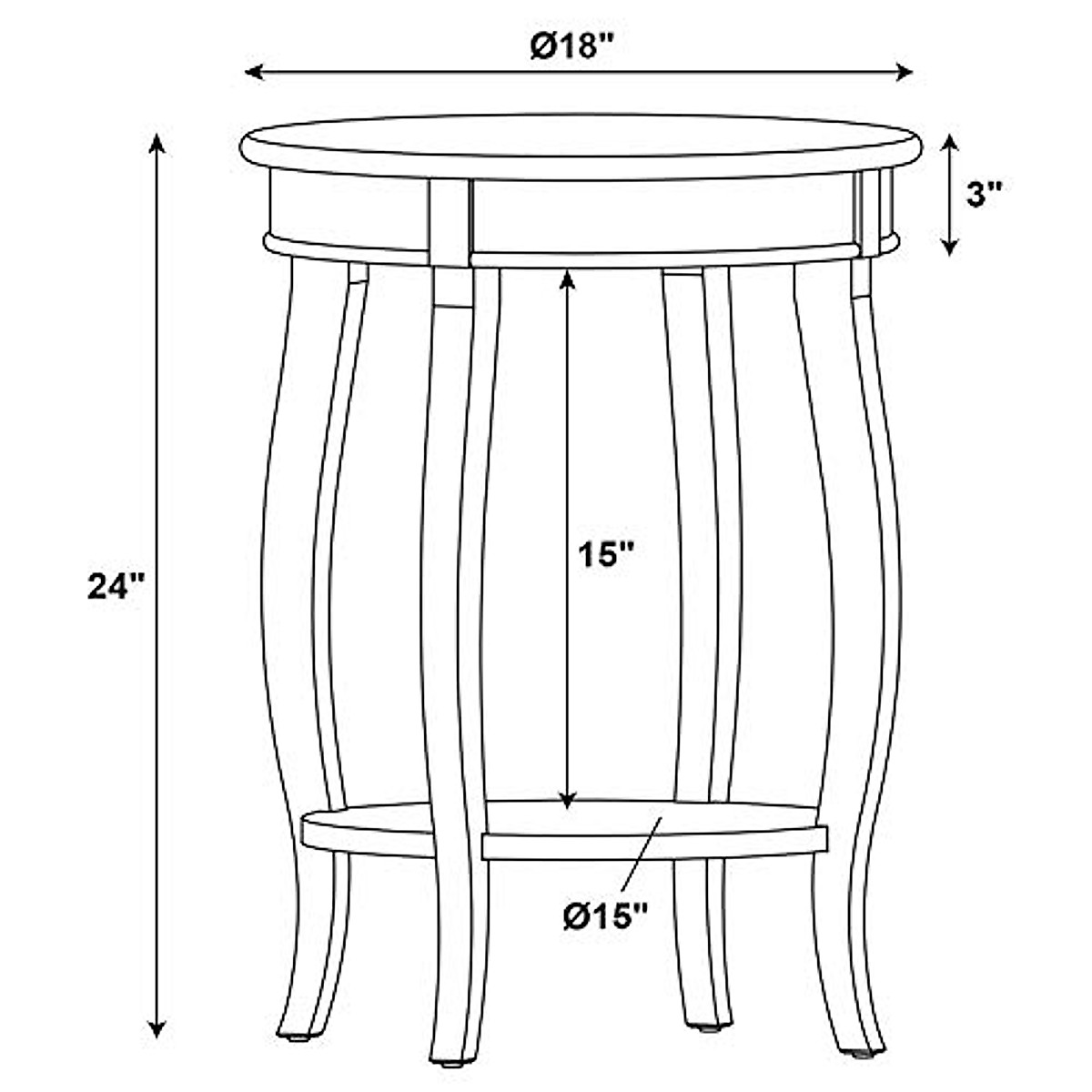 Powell Furniture Powell Hazelnut Round Shelf Table,, 18"L x 18"W x 24"H