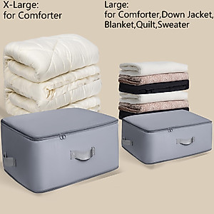 HAIKYPO Ultra Space Saving Self Compression Organizer Bags,Comforter Storage Bag,Compression Bags for Storage,Large Moving Bags,Compression Organizer for Blankets,Comforter,Down Jacket (Gray,Large)