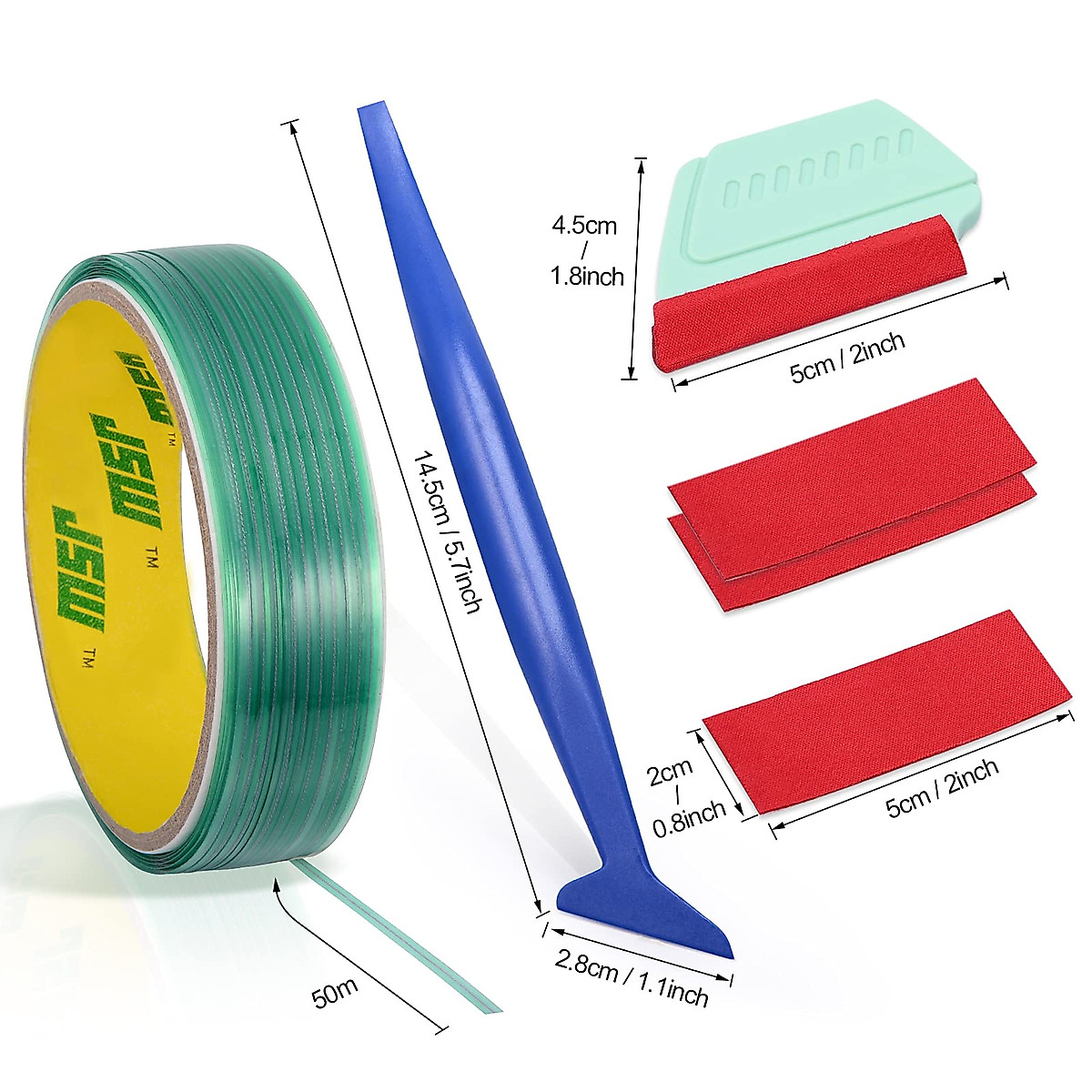 FOSHIO 50M (164FT) Knife Tape Finish Line Vinyl Wrap Tool for Cutting Paper Trim Car Wrapping Design Line Auto Graphic Decals Vinyl Wrap Kit