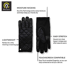C9 Champion Women's Lightweight Black Quilted Glove, Touch Screen Friendly, L/XL