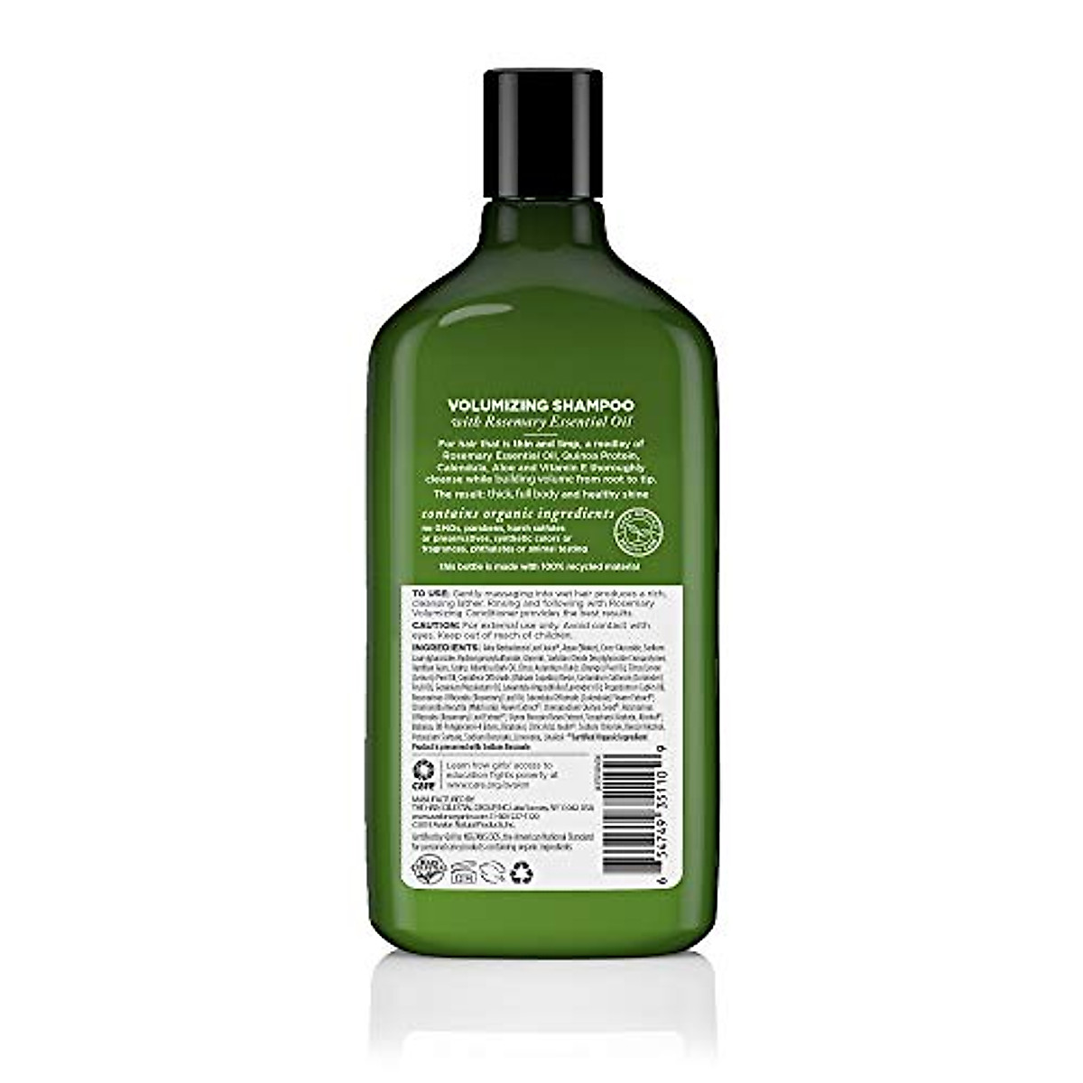 Avalon Organics Shampoo Volumizing Rosemary, 11 oz