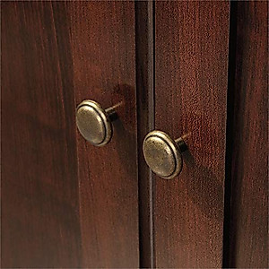 Sauder Misc Storage 3-Shelf 2-Door Tall Wood Bookcase in Cherry