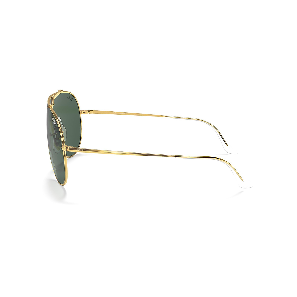 Ray-Ban RB3597 Wings Shield Sunglasses, Gold/Dark Green, 33 mm