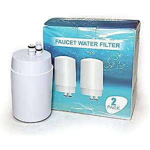 Nispira Water Filter Replacement For Brita Basic Complete Faucet Filtration Systems 36311 36312 FR-200 FF-100 | Removes Chlorine, Lead, Odor, Color | 100 Gallon | Pack of 2