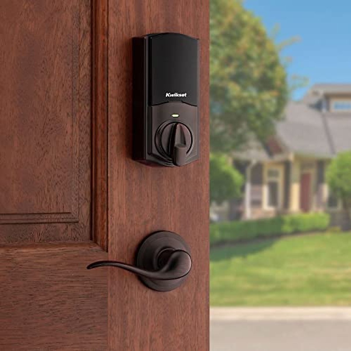 Kwikset Home Connect 620 Smart Lock Deadbolt with Z-Wave Technology, Works with Ring Alarm, Samsung Smartthings and More, Z-Wave Hub Required, Traditional Design in Venetian Bronze