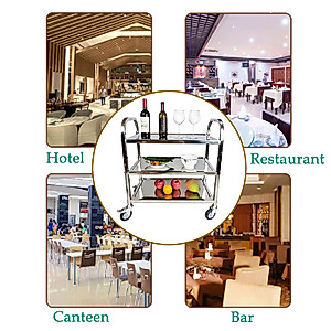 ITINA 3 Tier Stainless Steel Utility Cart with Locking Wheels L29.5× W16× H33inch 330Lbs Total Load Capacity Kitchen Island Trolley Catering Storage Cart for Kitchen Restaurant Hotel Cafe Home