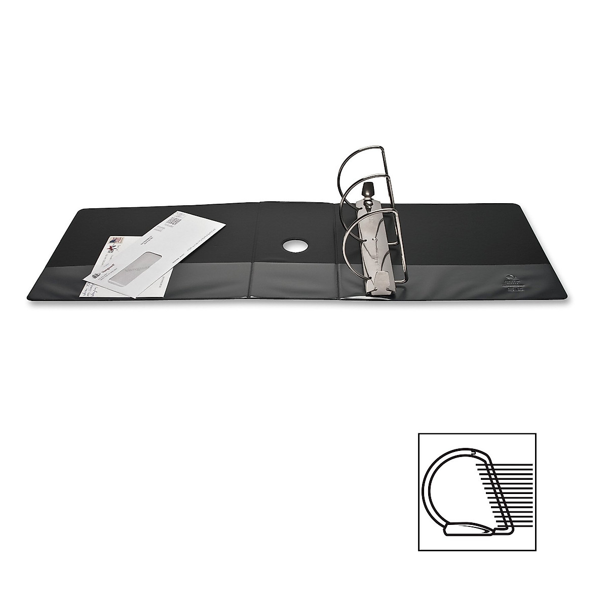 Business Source Basic D-Ring View Binders, 5", Black