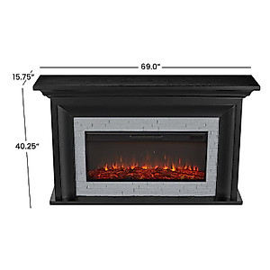 Sonia 69" Landscape Electric Fireplace in Black by Real Flame