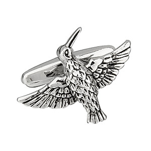 MRCUFF Hummingbird Bird Flying Pair Cufflinks in a Presentation Gift Box & Polishing Cloth
