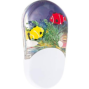 Jasco Tropical Aqualites LED Night, Plug-in, Color Changing, Light Sensing, Auto On/Off, Energy Efficient, Features Soothing Oceanic Image of Coral Reef and Clown Fish, 10908