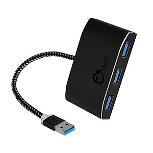 SIIG SuperSpeed 4 Port USB 3.0 Hub With 5V Power Adapter and Woven Braided USB - Powered Hub & Port Adapter