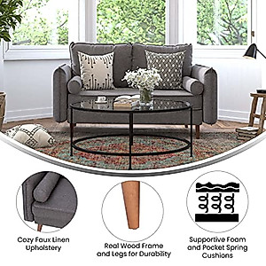 Flash Furniture Living Room Grouping-Loveseat, Set of 1, Stone Gray