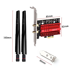 WiFi 6E AX210 PCI-E WiFi Network Card BT5.3 160MHz Tri-Band Expands WiFi into 6GHz/5GHz/2.4GHz 5400Mbps Gigabit AX210ngw Desktop PC PCIe Wireless Adapter WiFi 6E 802.11ac ax MU-MIMO for Windows 11/10