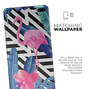 DesignSkinz Vivid Tropical Chevron Floral v2 Protective Vinyl Decal Wrap Skin Cover Compatible with The Samsung Galaxy S20 (Screen Trim & Back Glass Skin)