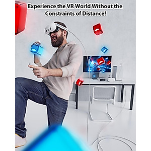 Amavasion Link Cable 16FT Compatible with Meta Quest 3/3S Oculus Quest 2 Accessories and PC/Steam VR,Super High Speed PC Data Transfer USB 3.0 to USB C Cable for VR Headset and Gaming PC