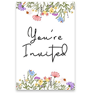 Wildflower Birthday Party Invitations with Envelopes Set of 20 Spring Summer Wildflower Birthday Party Invites Fill in Blank